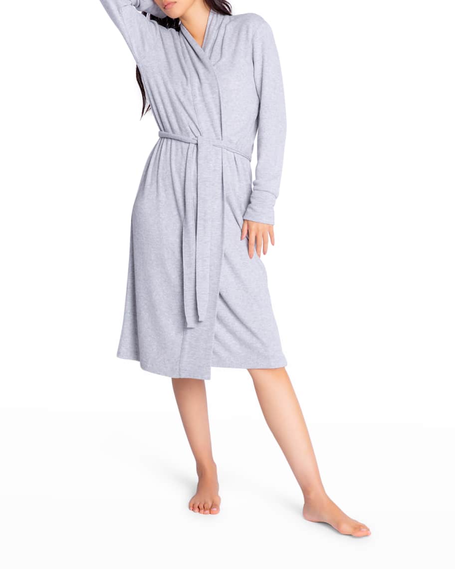 PJ Salvage Textured Essentials Knee-Length Robe | Neiman Marcus