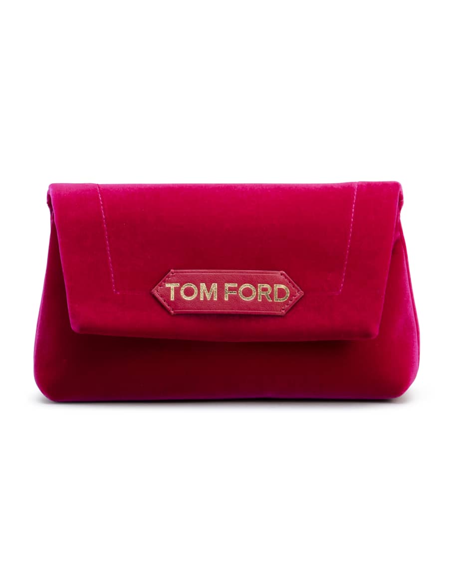 TOM FORD Label Mini Bag in Velvet with Chain | Neiman Marcus