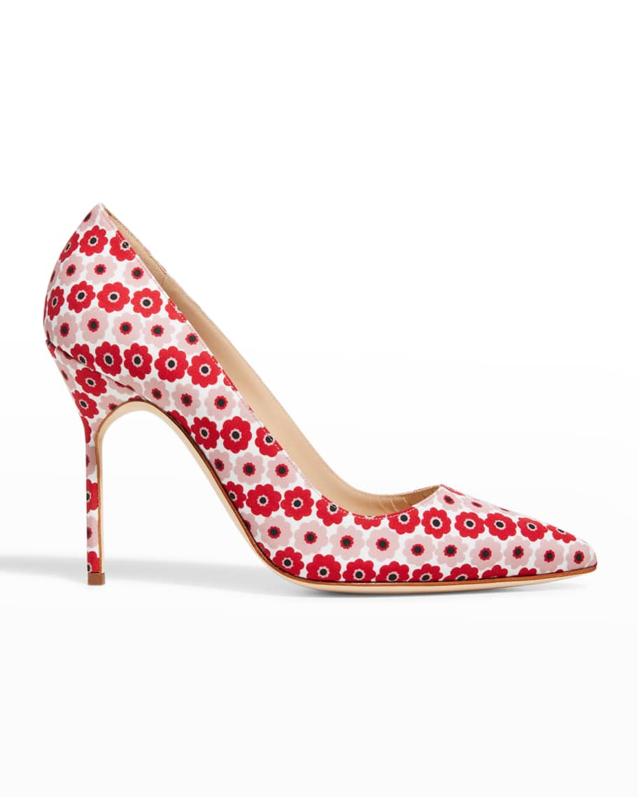 Manolo Blahnik BB 105mm Printed Stiletto Pumps | Neiman Marcus