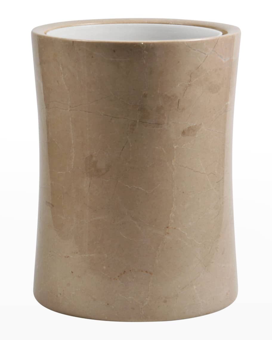 Marble Crafter Myrtus Verona Beige Marble Waste Bin w/ Liner | Neiman ...
