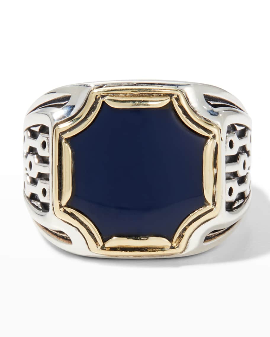 Konstantino Men's Blue Agate Signet Ring | Neiman Marcus