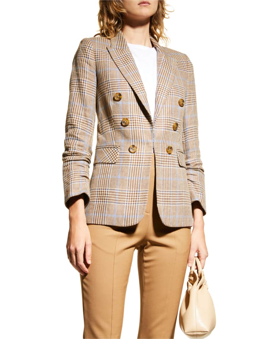 Veronica Beard Beacon Linen Plaid Dickey Jacket | Neiman Marcus