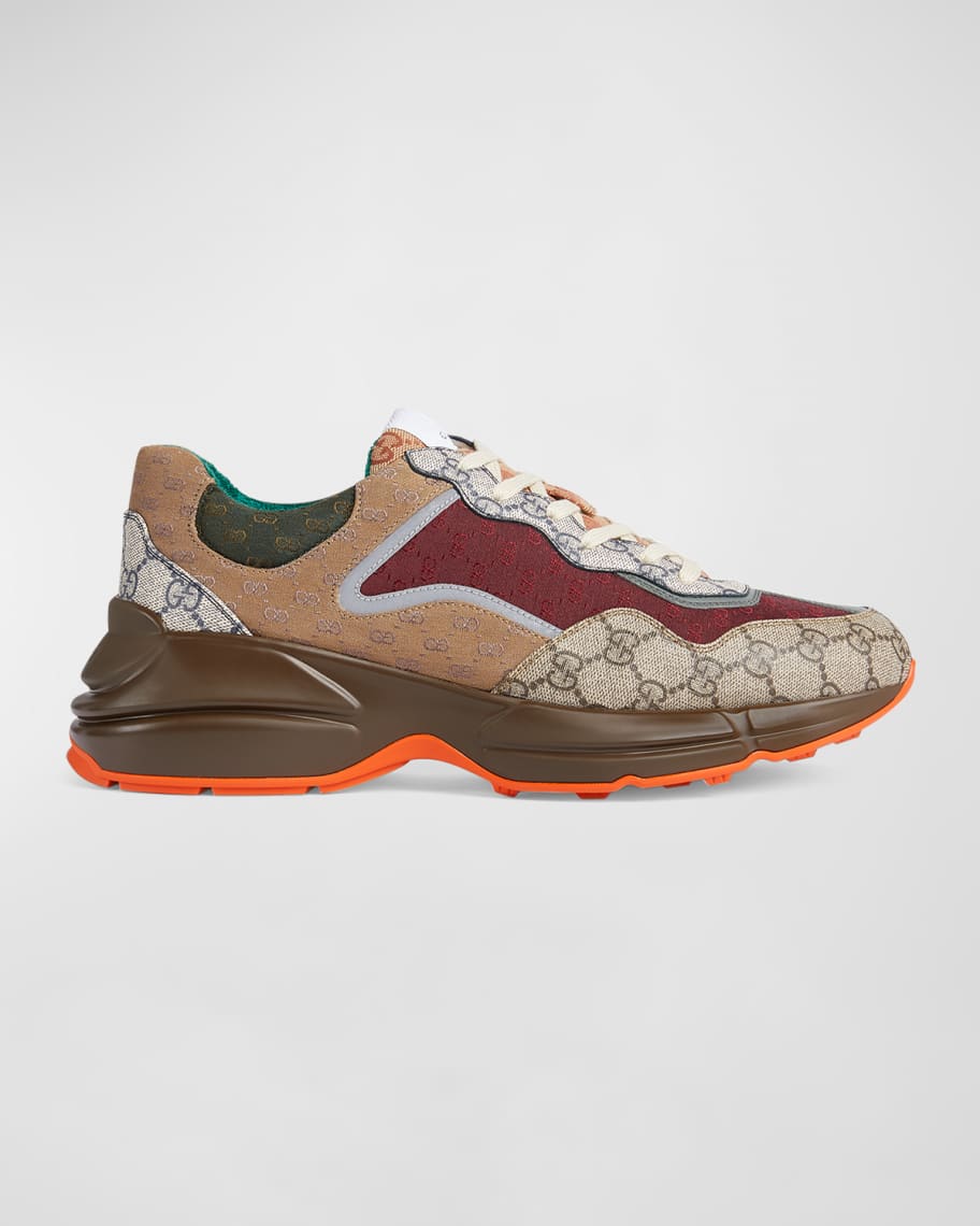 Gucci Men's GG Rhyton Canvas Fashion Sneakers | Neiman Marcus