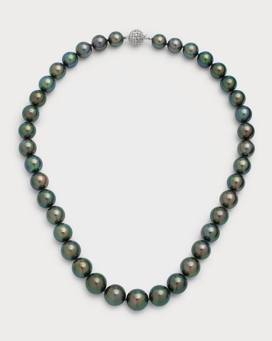 Belpearl 18k White Gold Tahitian Peacock Color Pearl Necklace | Neiman ...