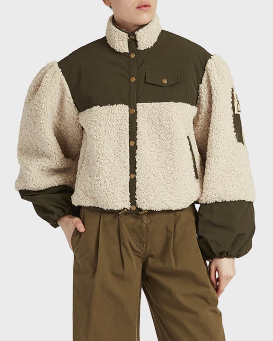 Ulla Johnson Aitana Rip Stop Fleece Bomber Jacket | Neiman Marcus