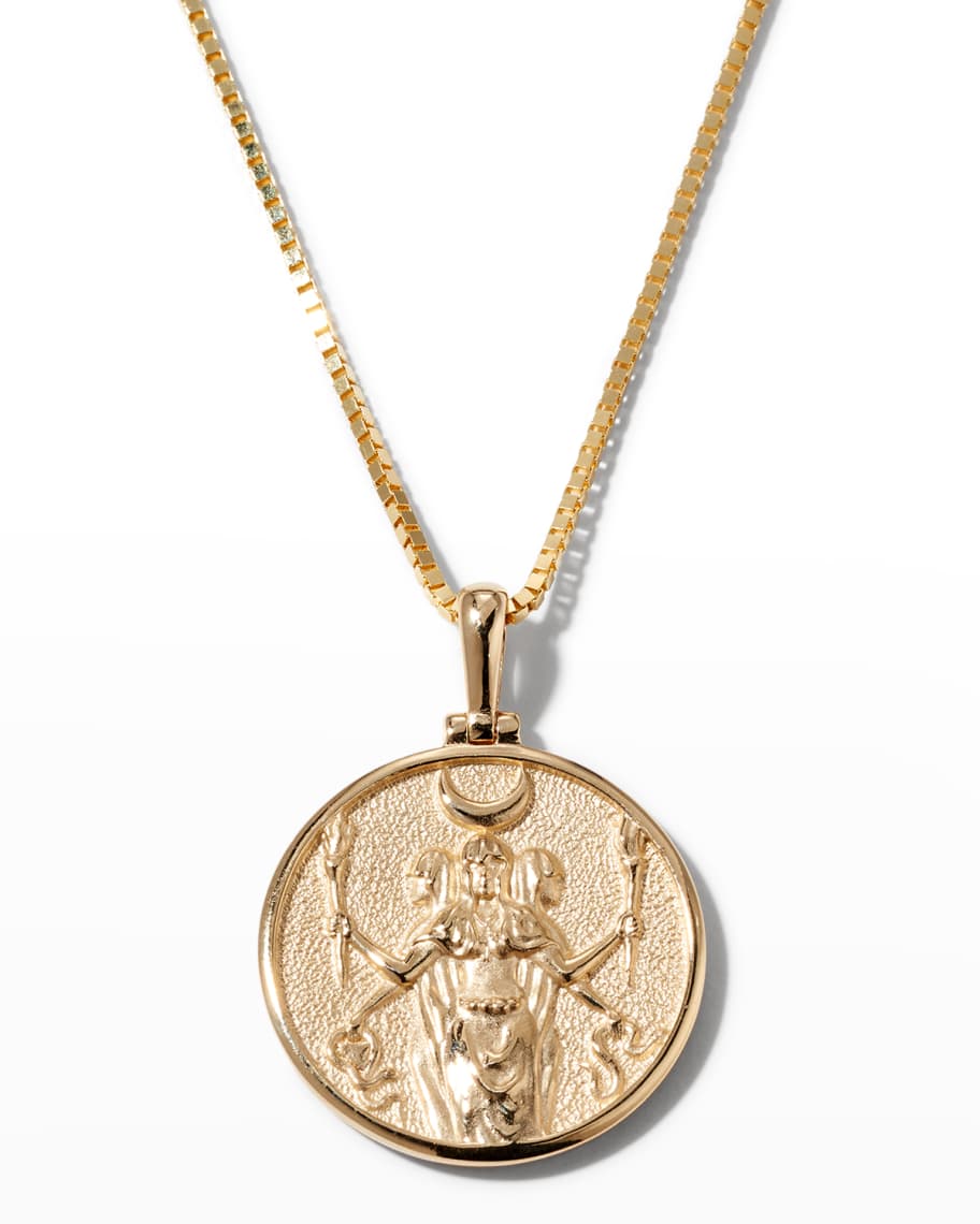 Awe Inspired 14k Yellow Gold Mini Hecate Coin Pendant Necklace | Neiman ...