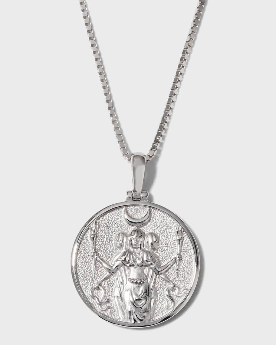 Awe Inspired 14k White Gold Hecate Coin Pendant Necklace | Neiman Marcus