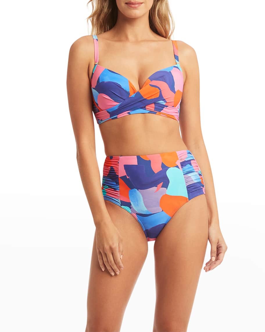 Sea Level Swim High Waist Gathered Side Bikini Bottoms Neiman Marcus