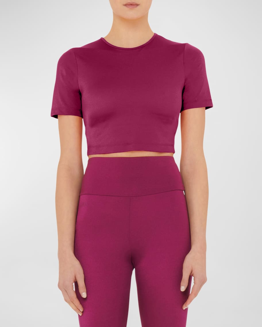 Wolford The Workout Short-Sleeve Crop Top | Neiman Marcus