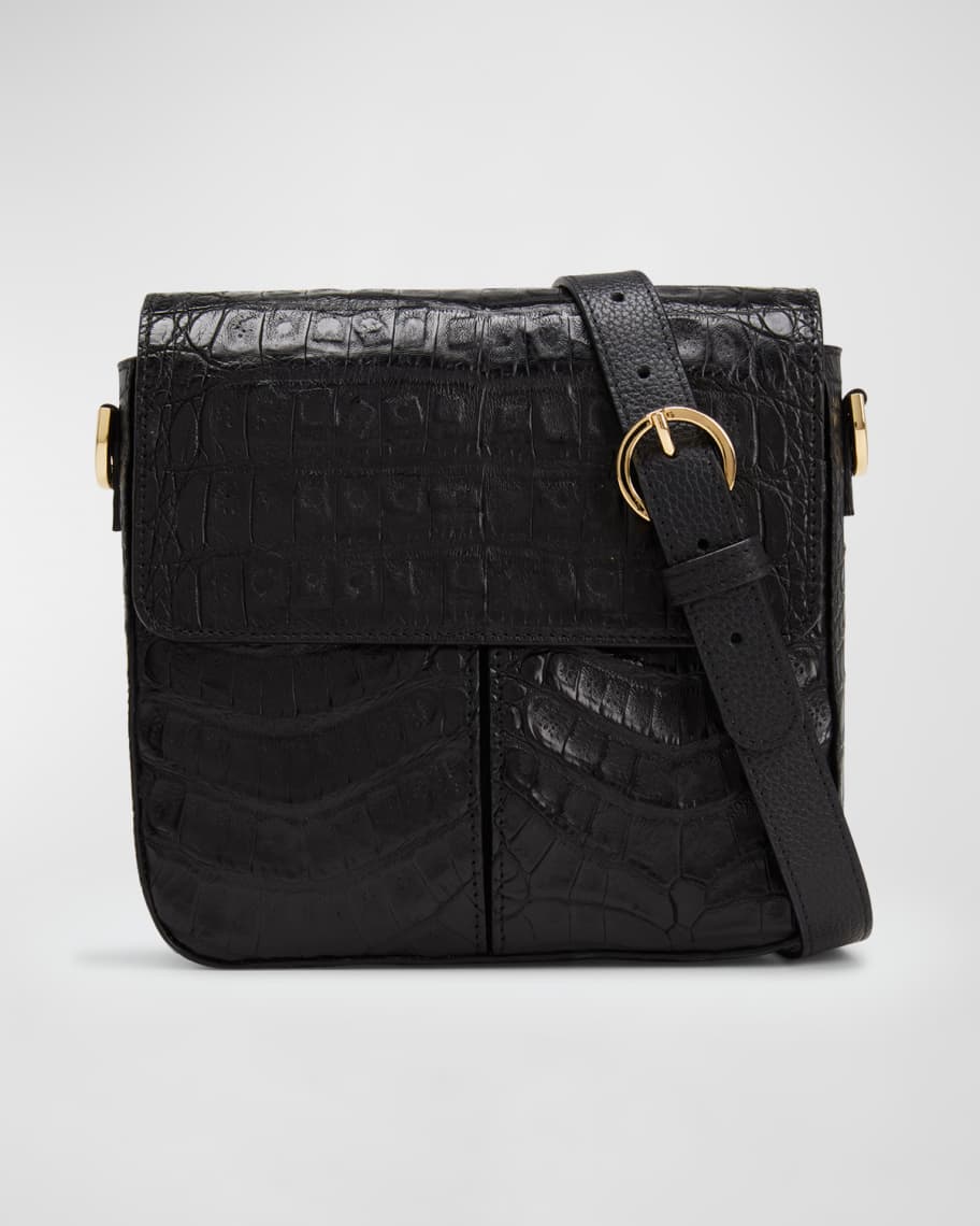 Maria Oliver Olivia Flap Crocodile Crossbody Bag | Neiman Marcus