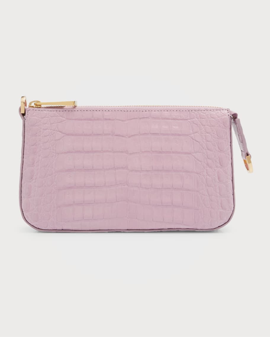 Maria Oliver Madison Shiny Crocodile Shoulder Bag | Neiman Marcus