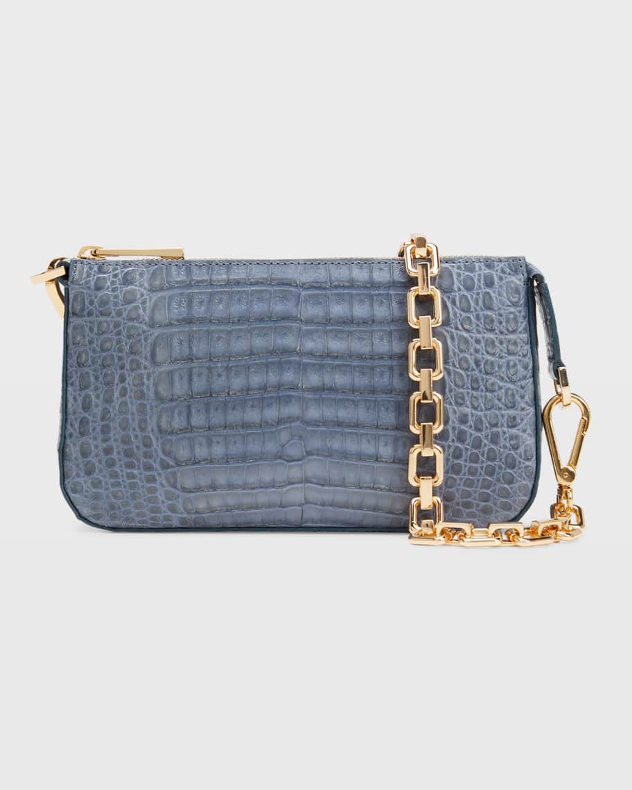 Maria Oliver Madison Zip Crocodile Shoulder Bag | Neiman Marcus
