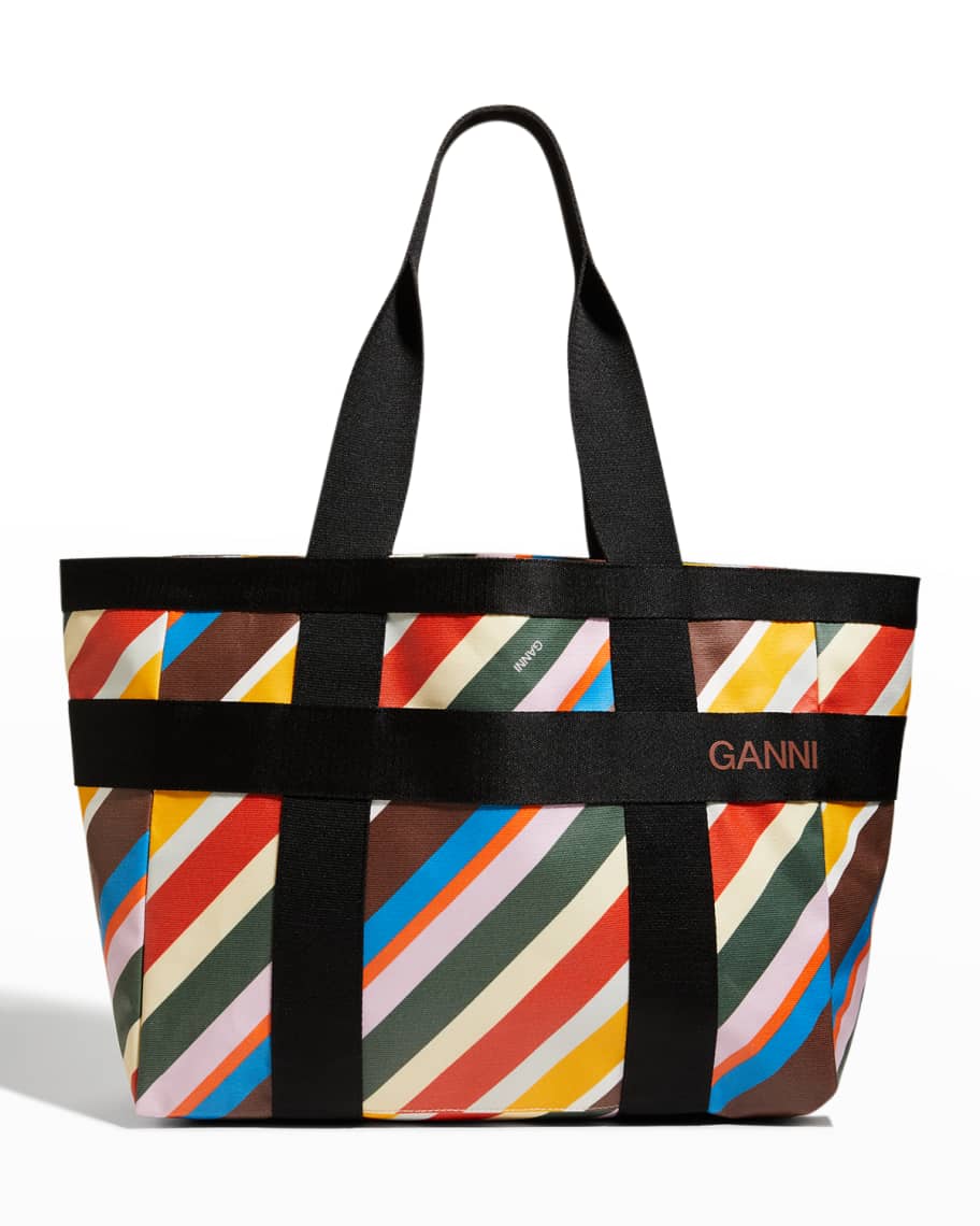 Ganni Pattern Coated Canvas Shopper Tote Bag | Neiman Marcus