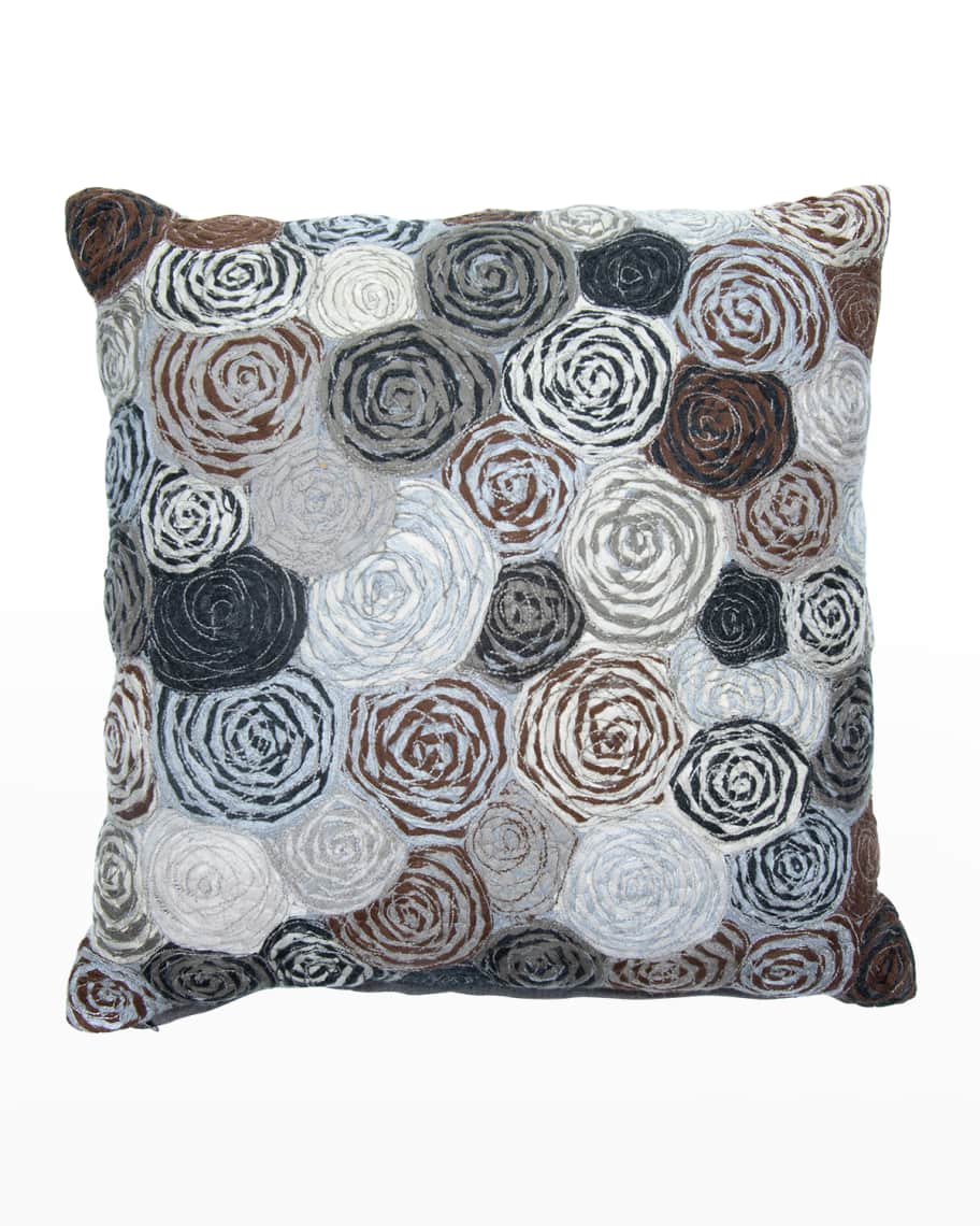 MacKenzie-Childs Sterling Rose Pillow | Neiman Marcus