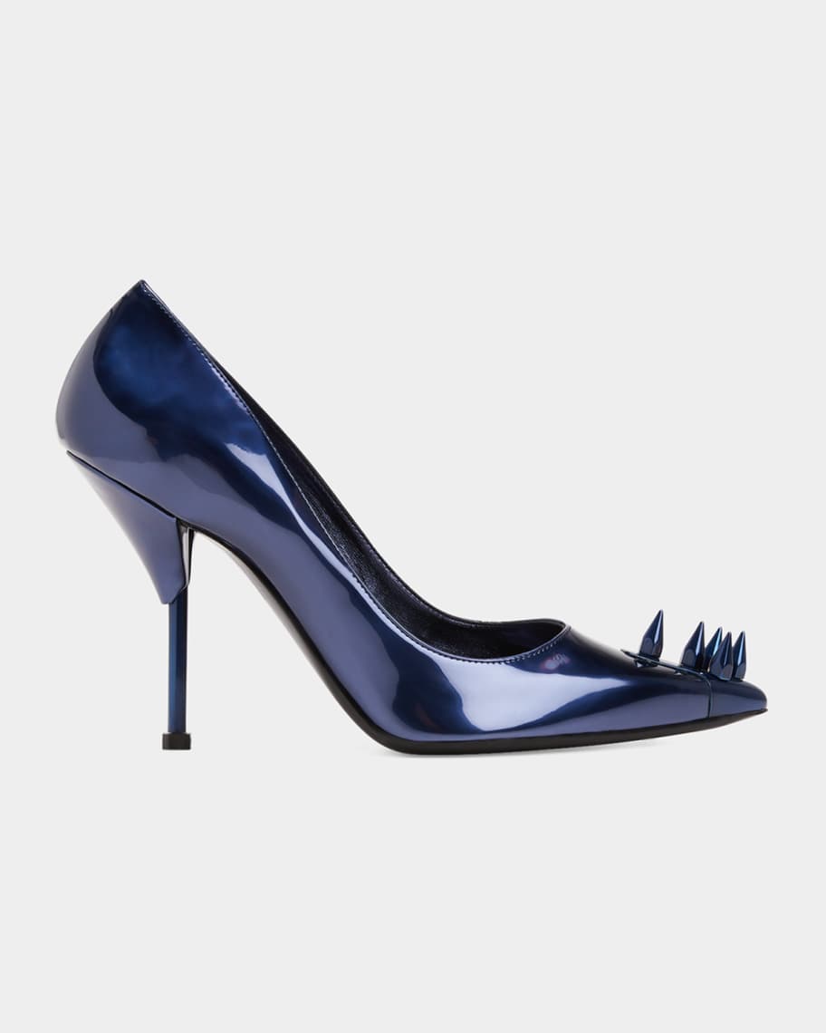 McQueen Punk Metallic Spike Pumps | Neiman Marcus