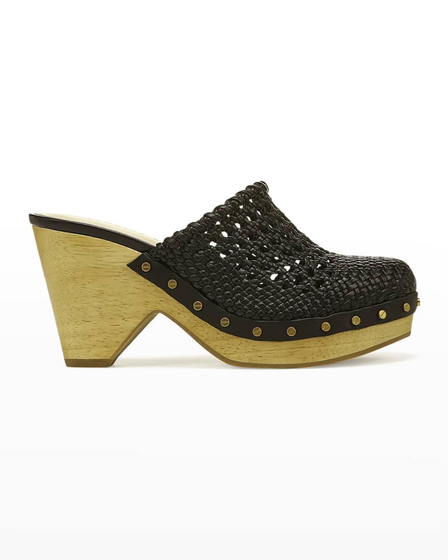Veronica Beard Hardie Woven Mule Clogs | Neiman Marcus