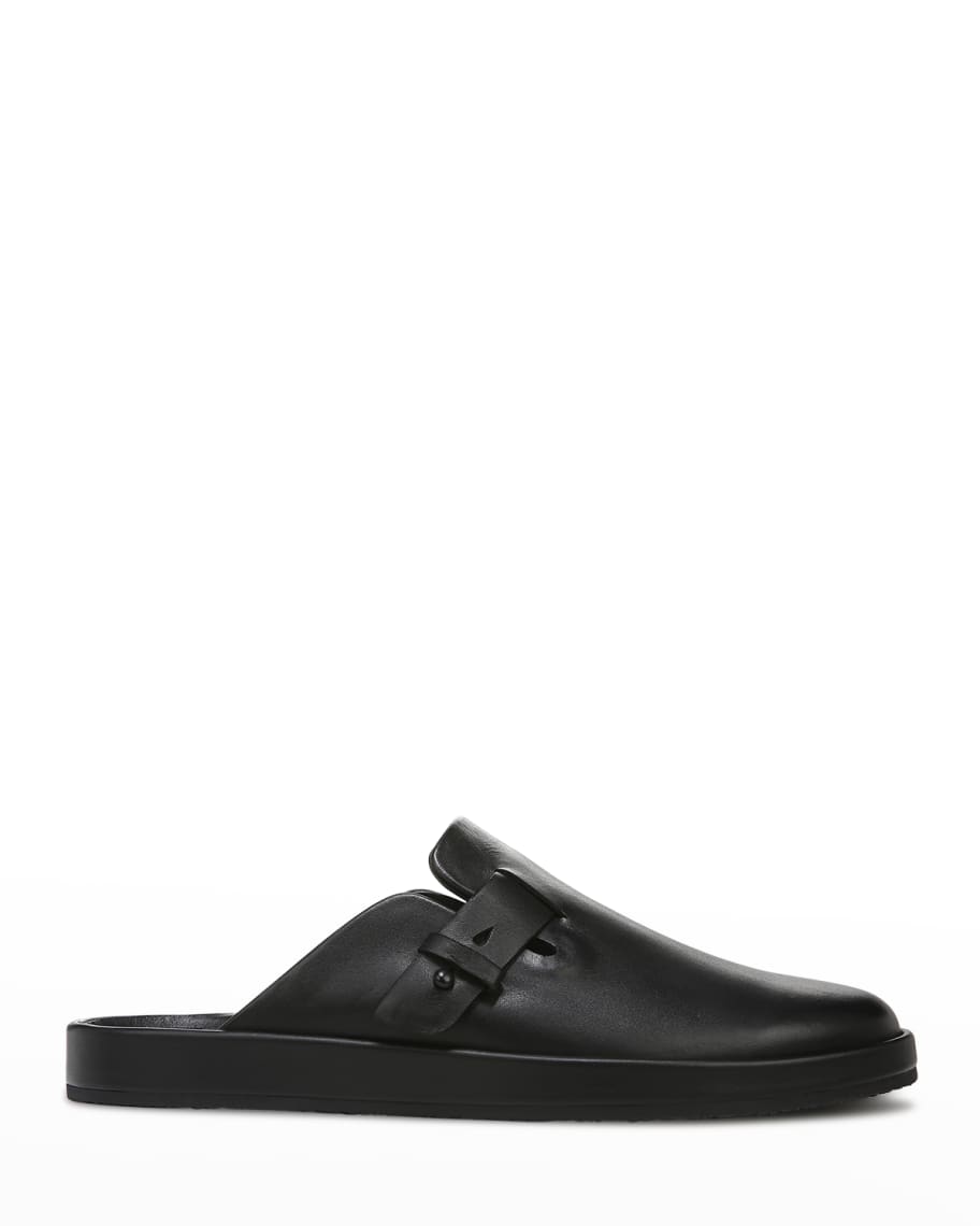 Vince Men's Essex Leather Mule Slides | Neiman Marcus