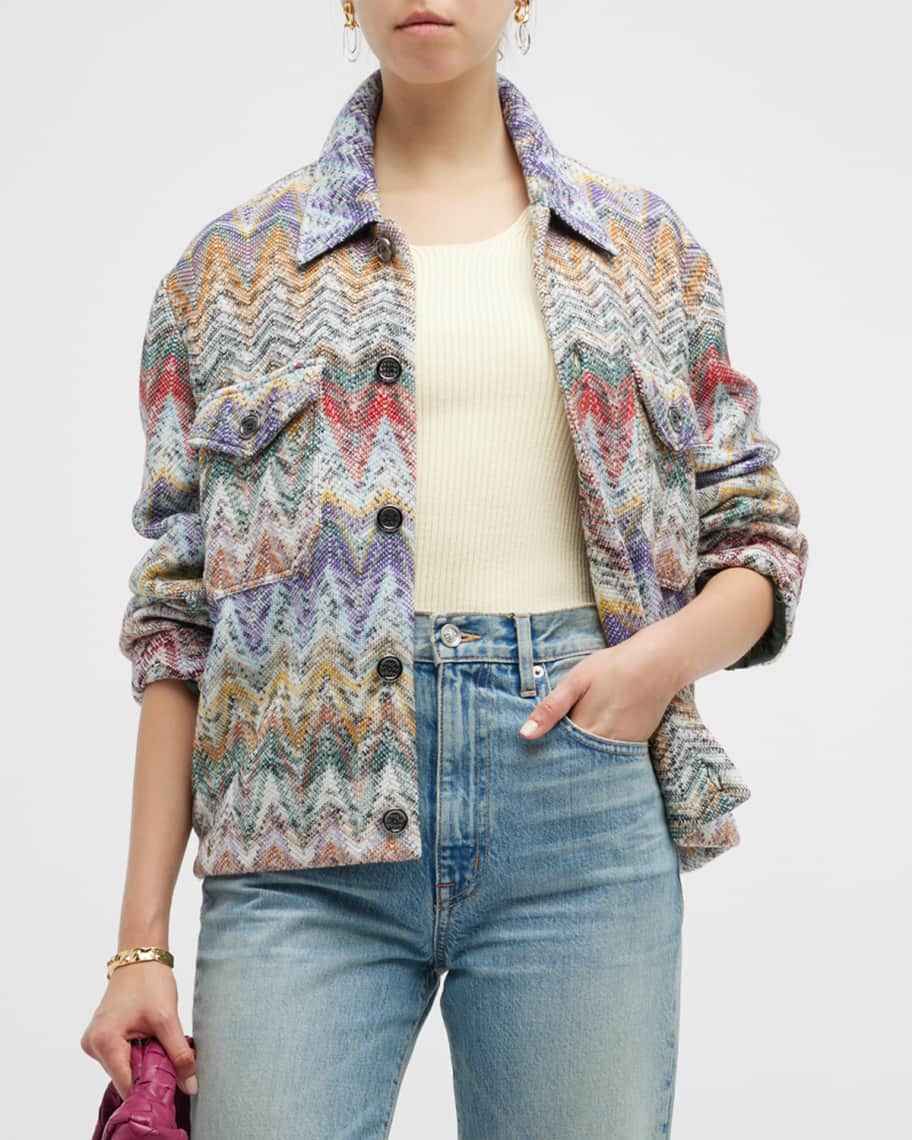 Missoni Chevron Knit Shirt Jacket | Neiman Marcus