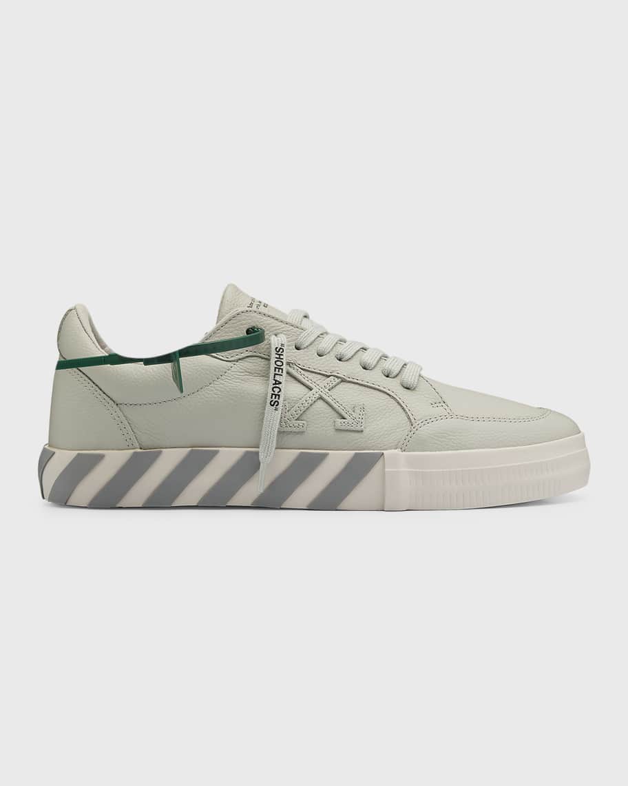 Off-White Men's Low Vulcanized Leather Low-Top Sneakers | Neiman Marcus