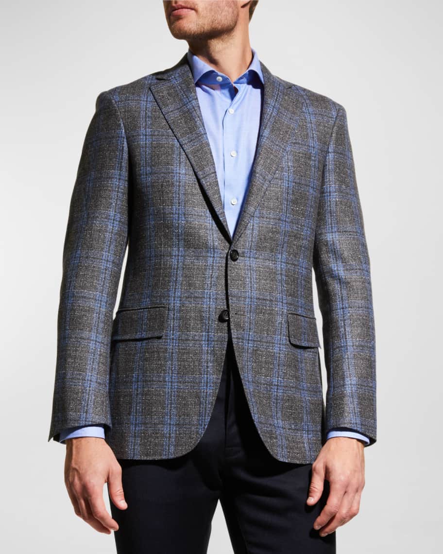 Canali Men's Melange Plaid Sport Jacket | Neiman Marcus