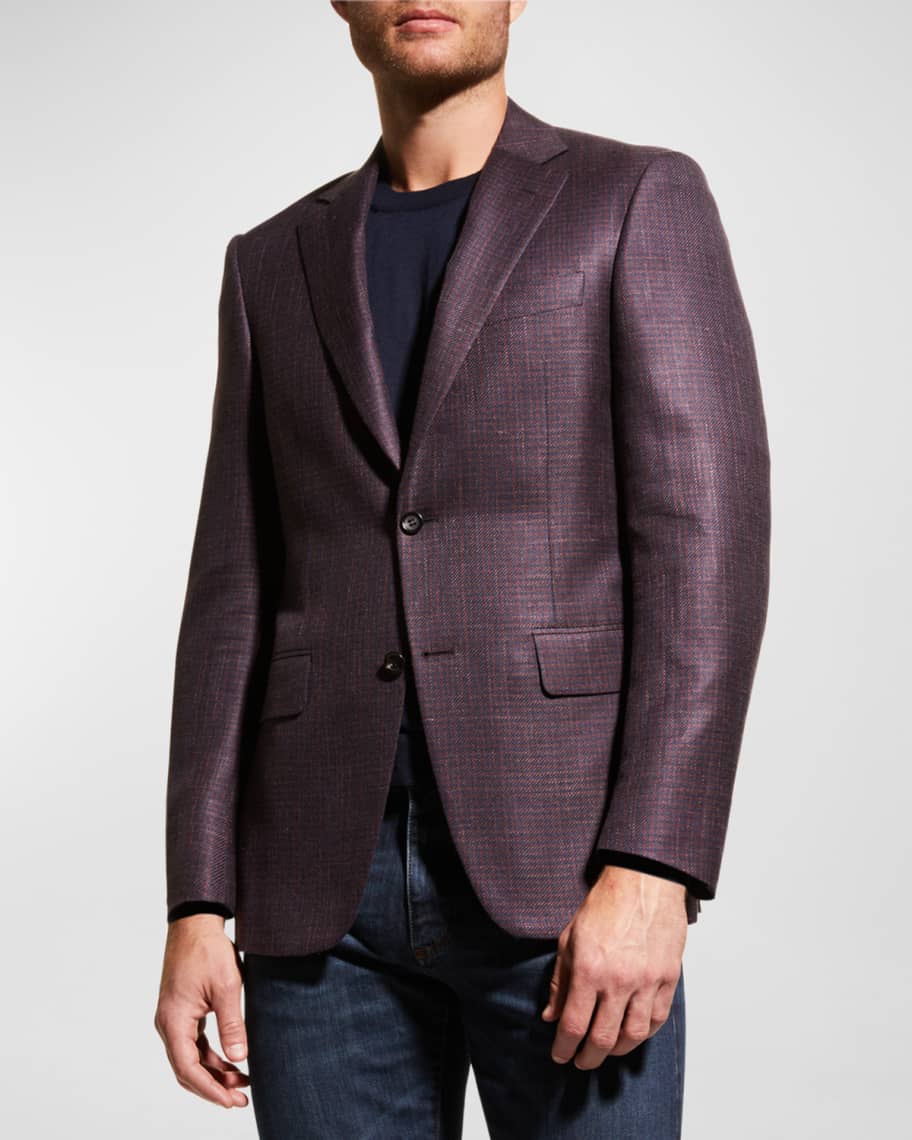 Canali Men's Houndstooth Wool Sport Jacket | Neiman Marcus