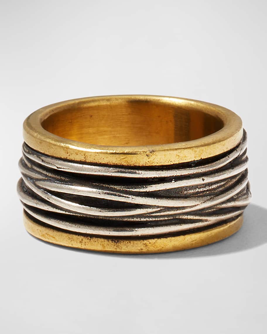 John Varvatos Men's Two-Tone Wrap Band Ring | Neiman Marcus