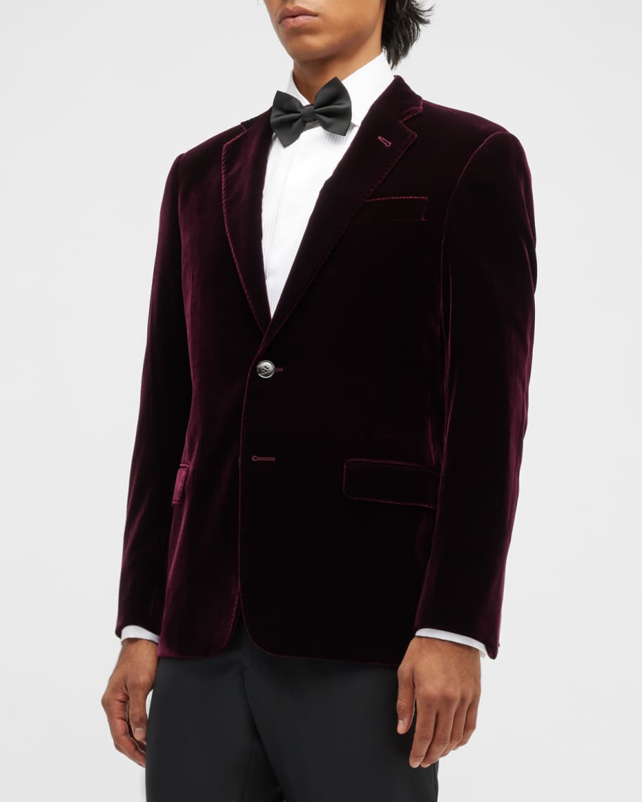 Giorgio Armani Men's Solid Stretch Velvet Dinner Jacket | Neiman Marcus
