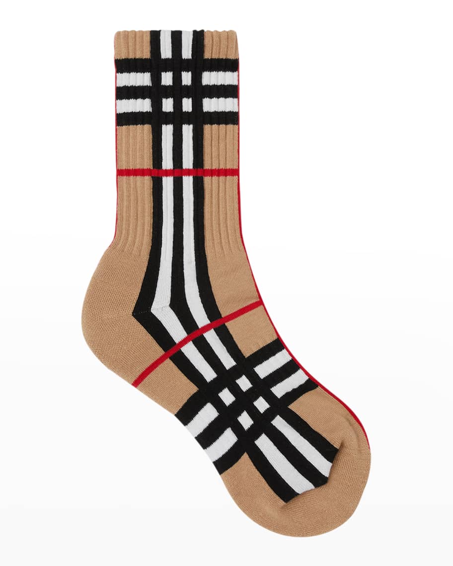 Burberry Check Intarsia Knit Sport Socks | Neiman Marcus