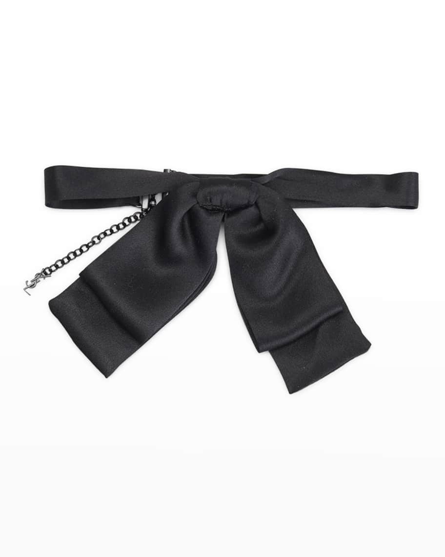 Saint Laurent YSL Bow Satin Brooch | Neiman Marcus