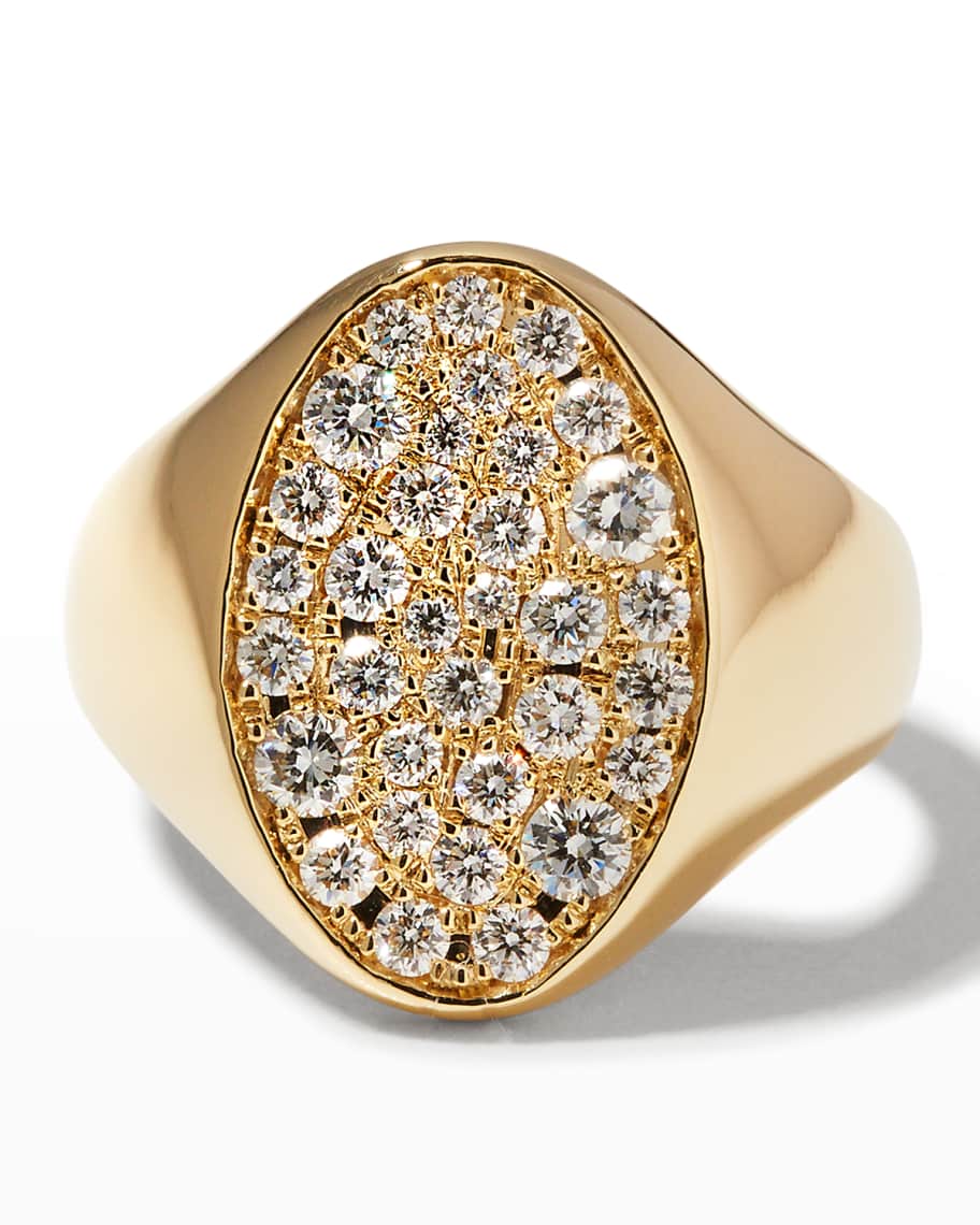 DRU. Diamond Galaxy Signet Ring | Neiman Marcus