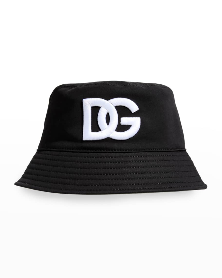 Dolce&Gabbana Men's Gabardina Cotton-Stretch DG-Logo Bucket Hat ...