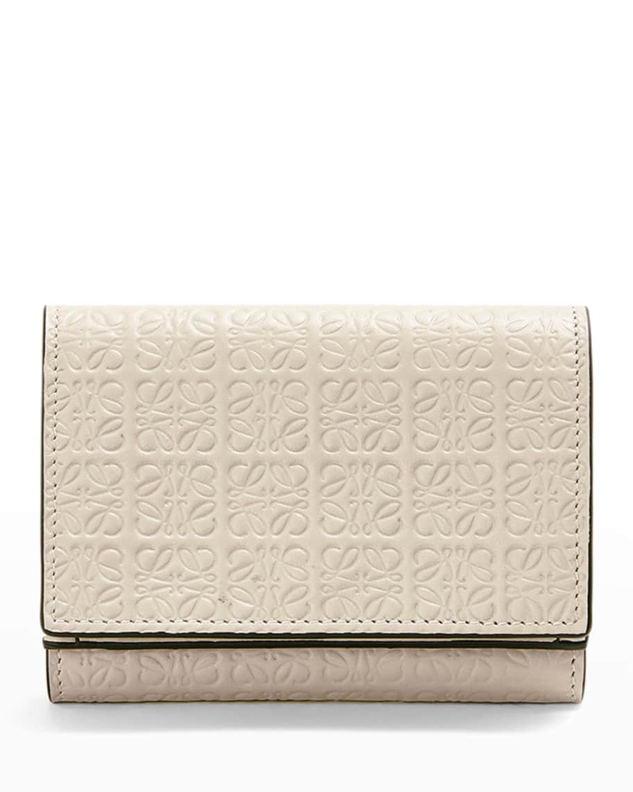 Loewe Repeat Trifold Wallet in Embossed Leather | Neiman Marcus