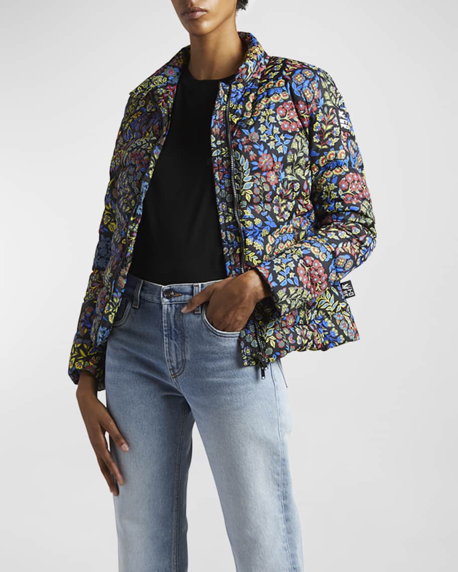 Etro Floral Paisley-Print Puffer Jacket | Neiman Marcus