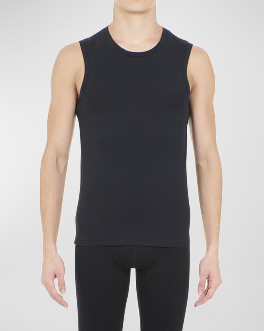 HOM Men's Supreme Cotton-Stretch Solid Tank Top | Neiman Marcus