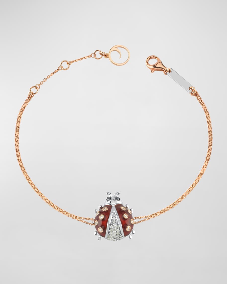 BeeGoddess Ladybug Soft Bracelet with Enamel and Diamonds | Neiman Marcus