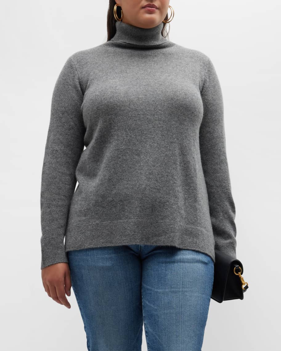 Neiman Marcus Cashmere Collection Plus Size Cashmere Turtleneck Sweater ...