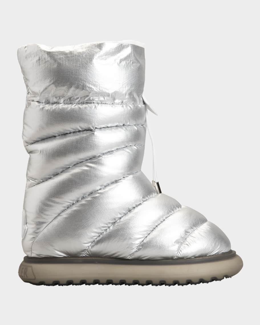 Moncler Gaia Metallic Quilted Mid Snow Boots | Neiman Marcus