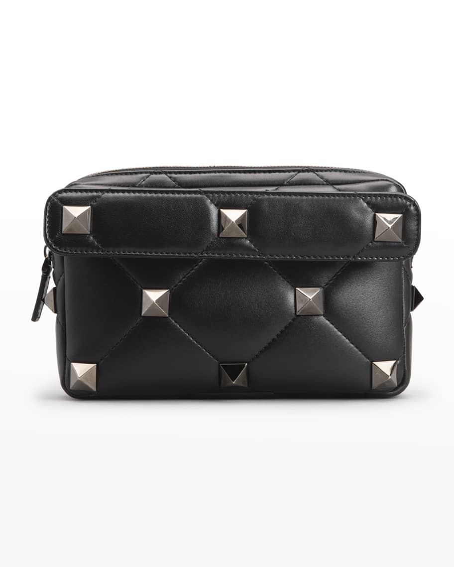 Valentino Garavani Men's Leather Macro Stud Crossbody Bag | Neiman Marcus
