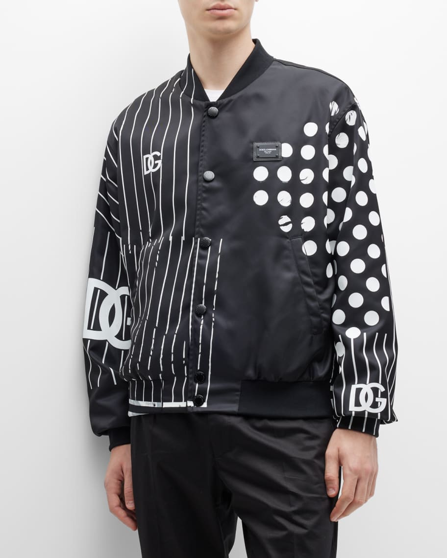 Dolce&Gabbana Men's DG Polka Stripes Bomber Jacket | Neiman Marcus