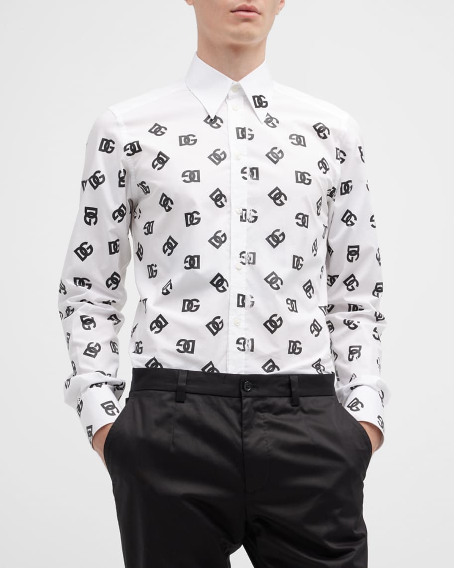 Dolce&Gabbana Men's DG-Logo Dress Shirt | Neiman Marcus