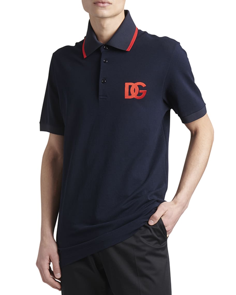 Dolce&Gabbana Men's DG Tipped Polo Shirt | Neiman Marcus