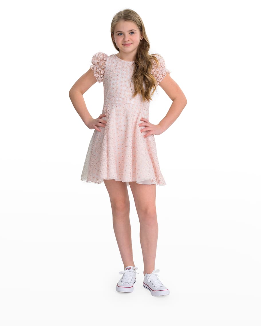 Zoe Girl's Trish Floral Embroidered Dress, Size 4-6 | Neiman Marcus
