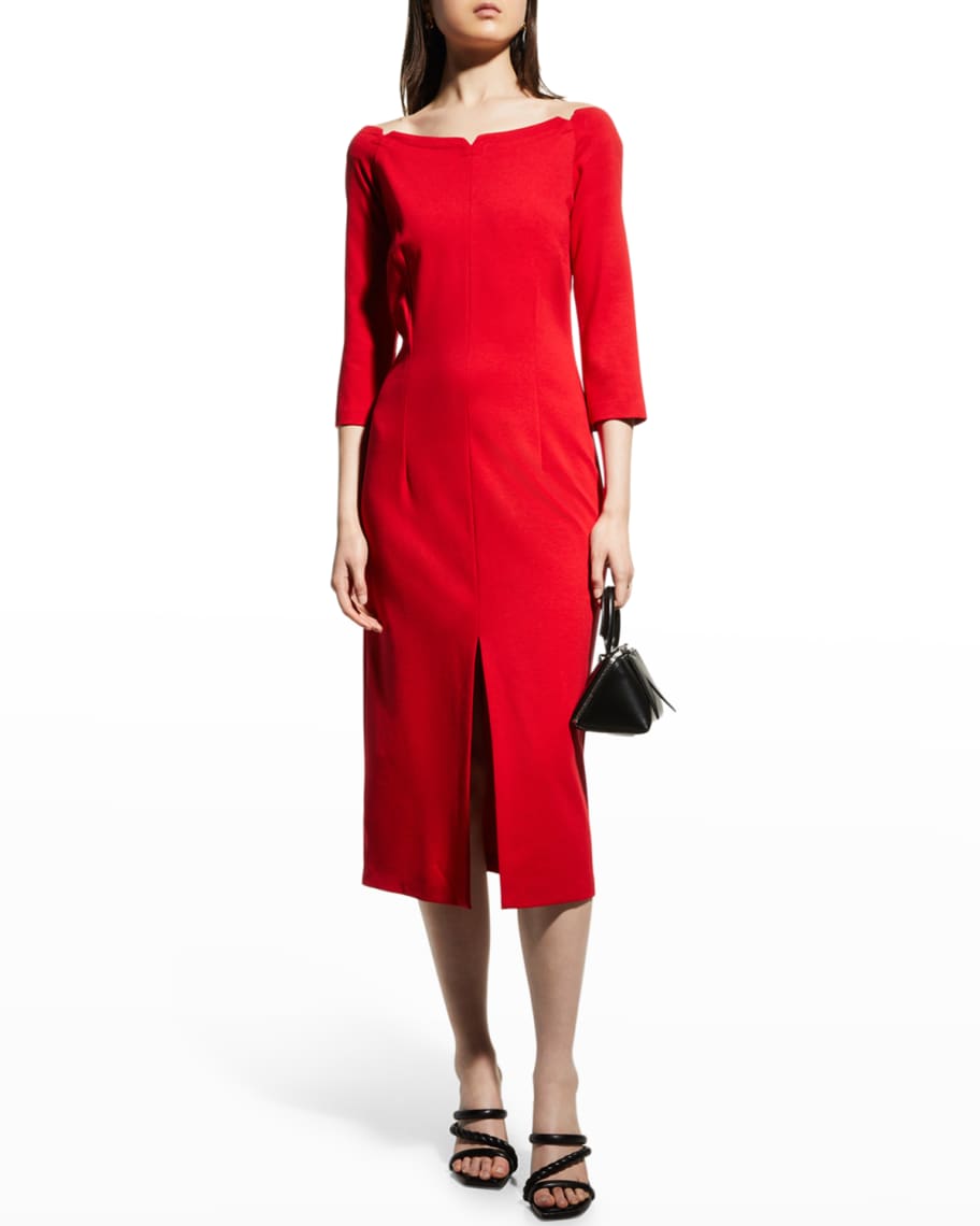 MeimeiJ Off-Shoulder Front-Slit Dress | Neiman Marcus