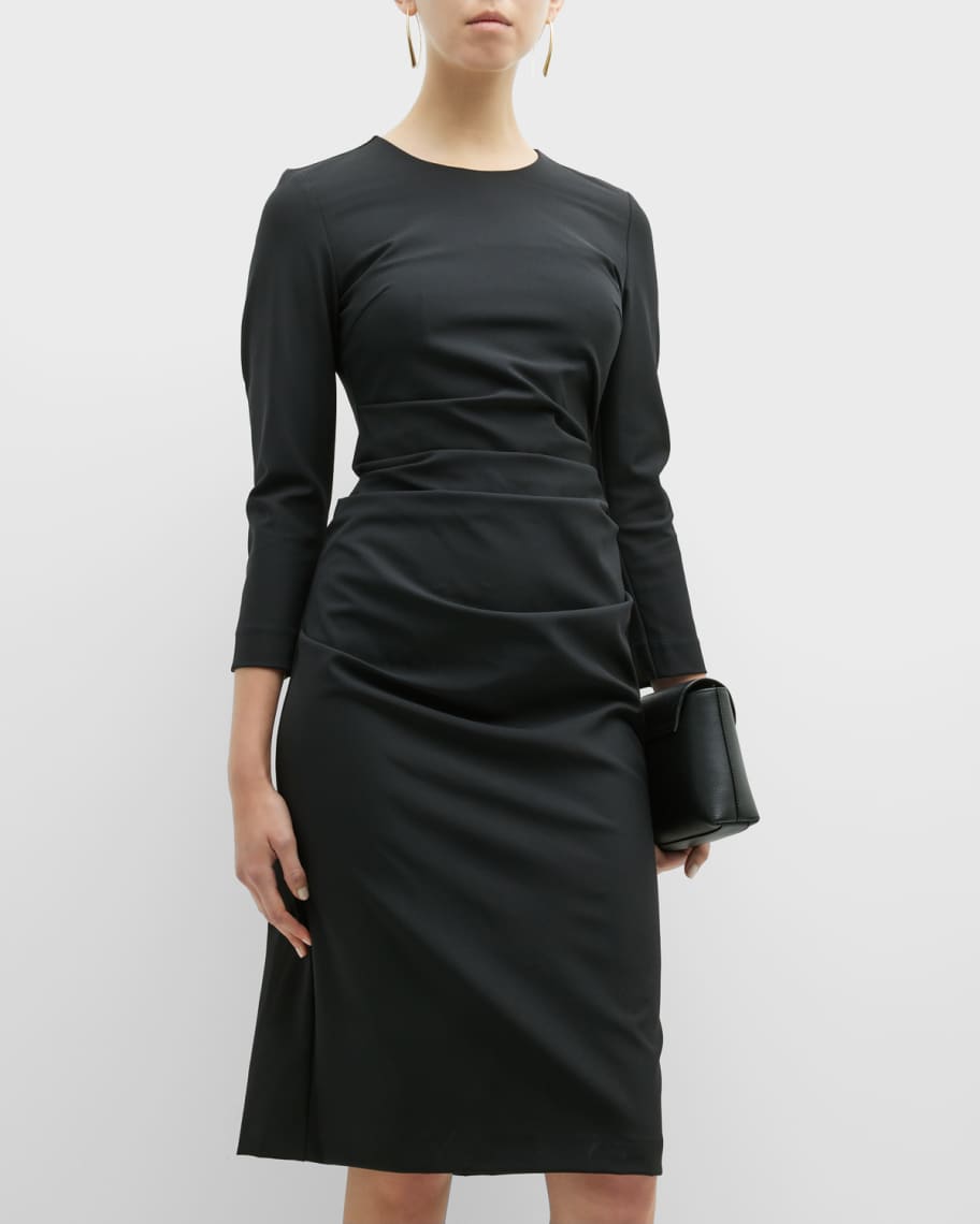 Marella Iguana Ruched Stretch Midi Dress | Neiman Marcus