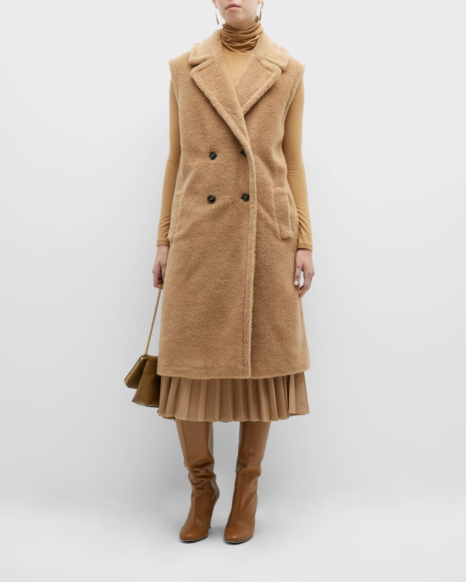 Marella Shaila Double-Breasted Teddy Gilet | Neiman Marcus