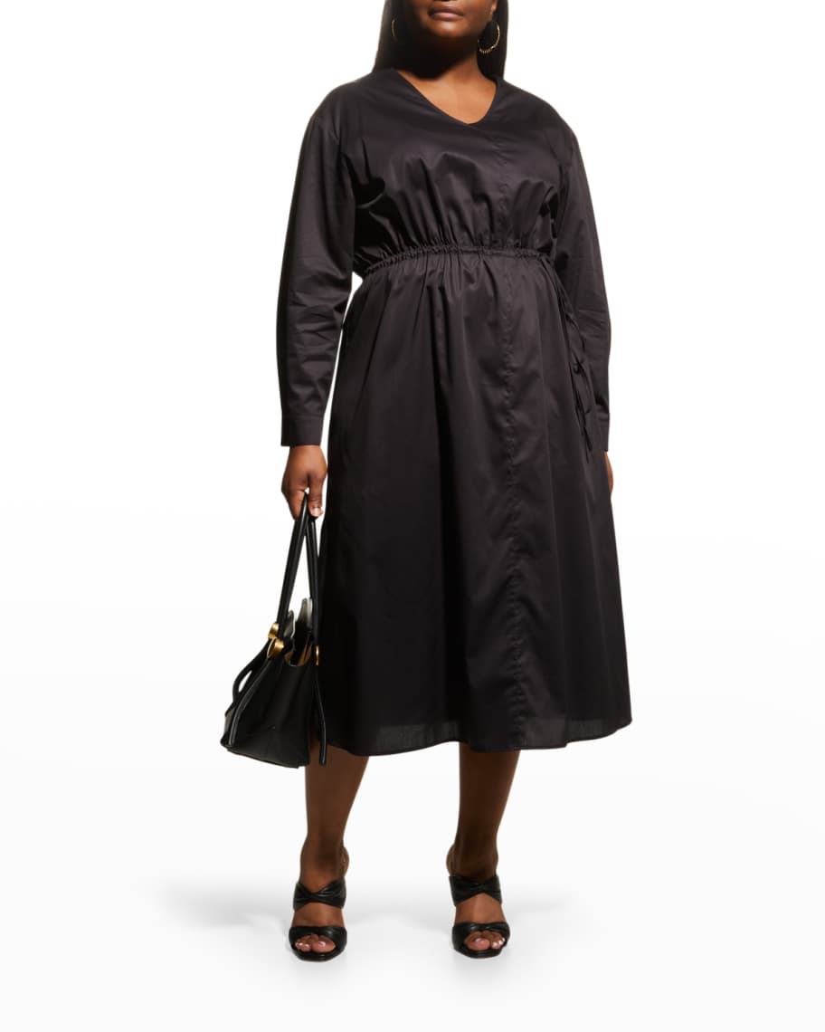Harshman Plus Size Belinda A-Line Midi Dress | Neiman Marcus
