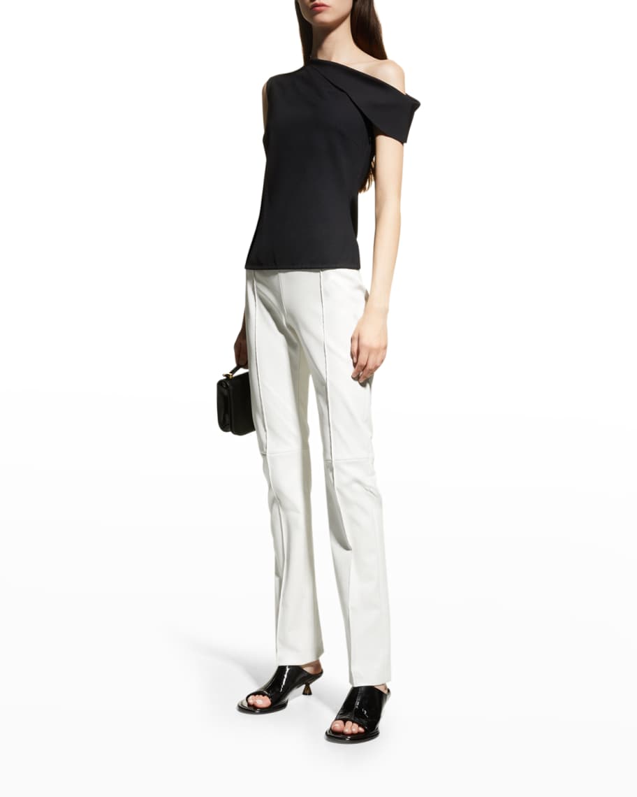 Rosetta Getty Foldover One-Shoulder Top | Neiman Marcus