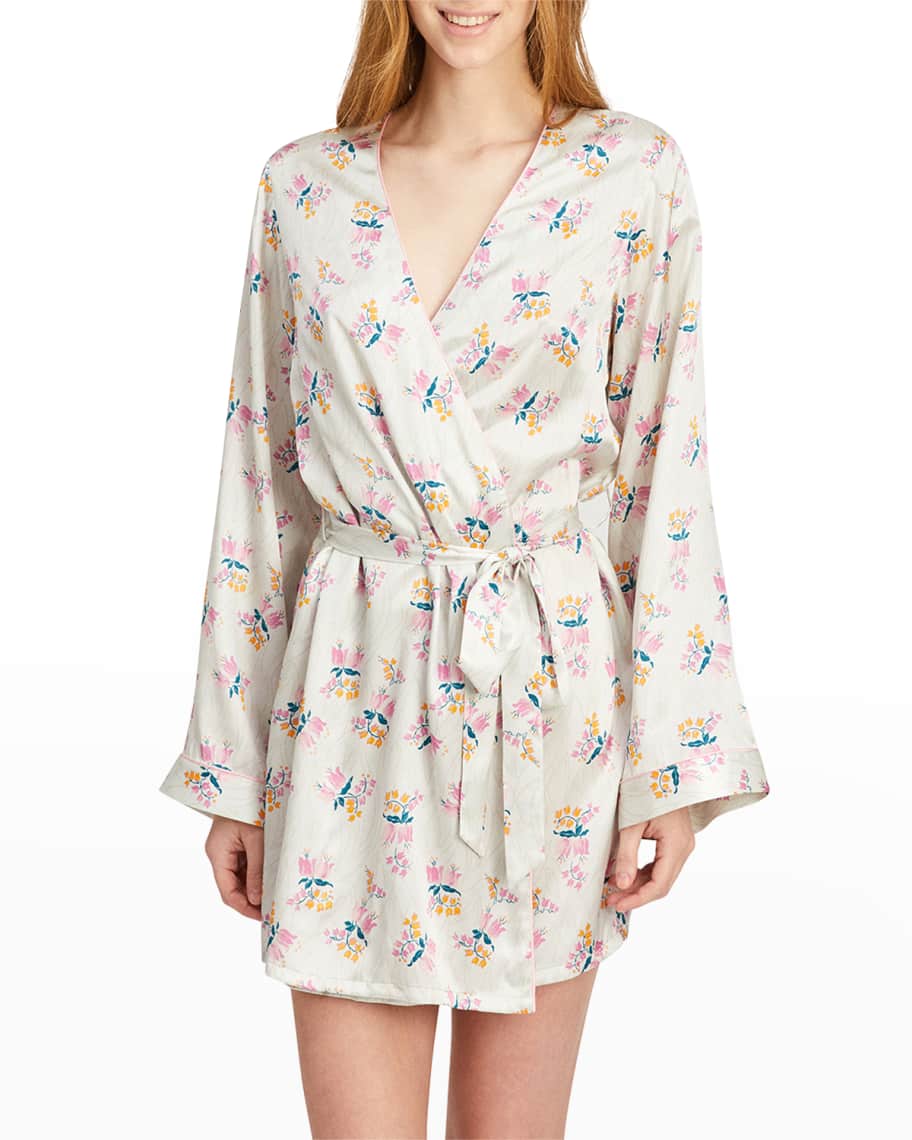 Morgan Lane Langley Floral-Print Robe | Neiman Marcus