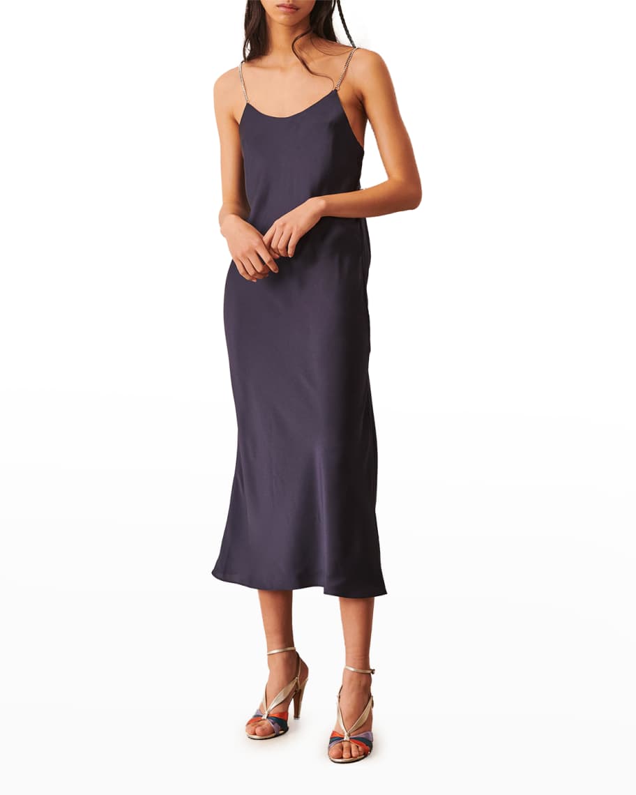 ba&sh Canel Chain-Strap Midi Dress | Neiman Marcus