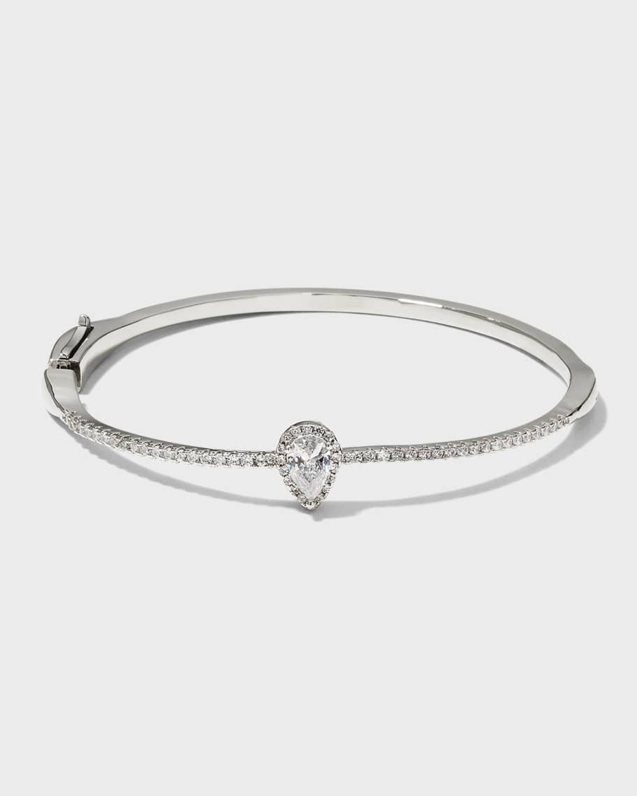FALLON Single Pear-Cut Gem Bangle Bracelet | Neiman Marcus